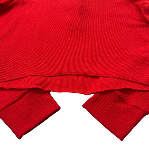 SKIMS | Tops | Skims Cotton Rib Long Sleeve Henley Crop Top Ruby 2x ...